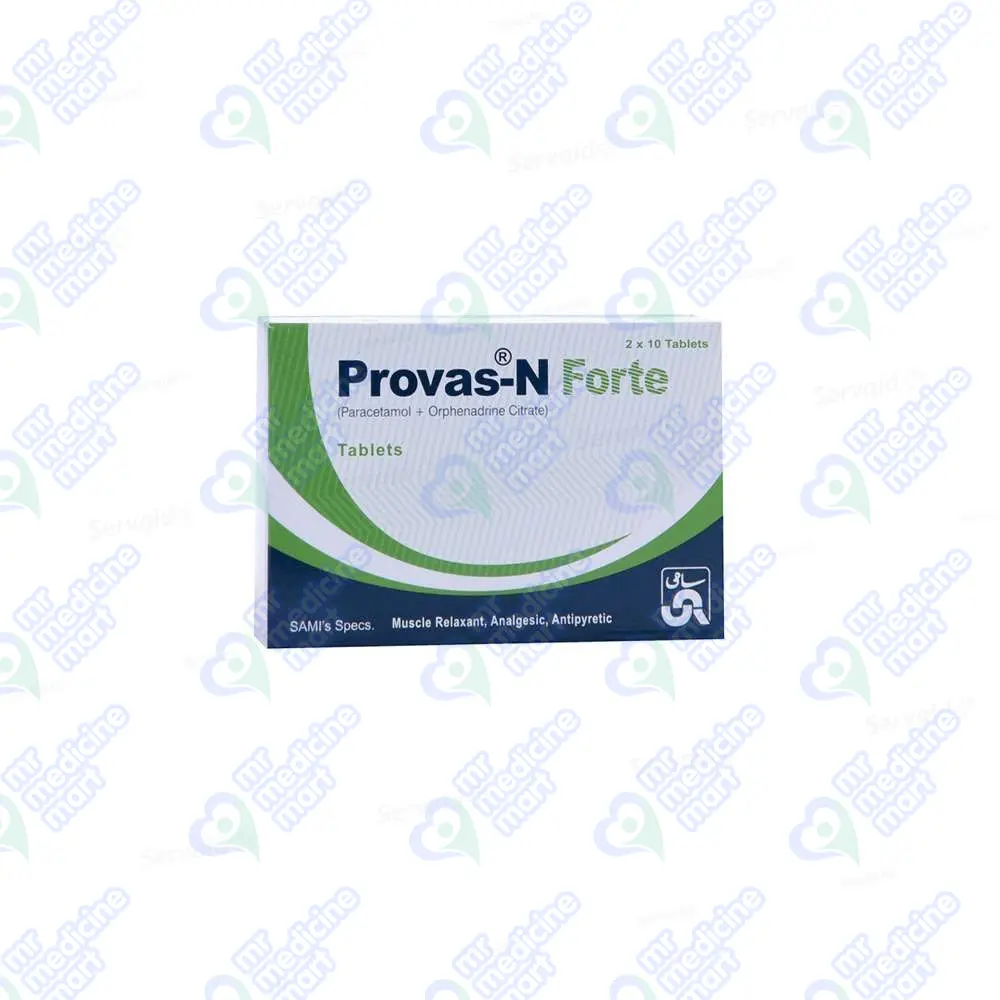 Provas N Forte Tablet (Paracetamol/Orphenadrine) Price In Pakistan