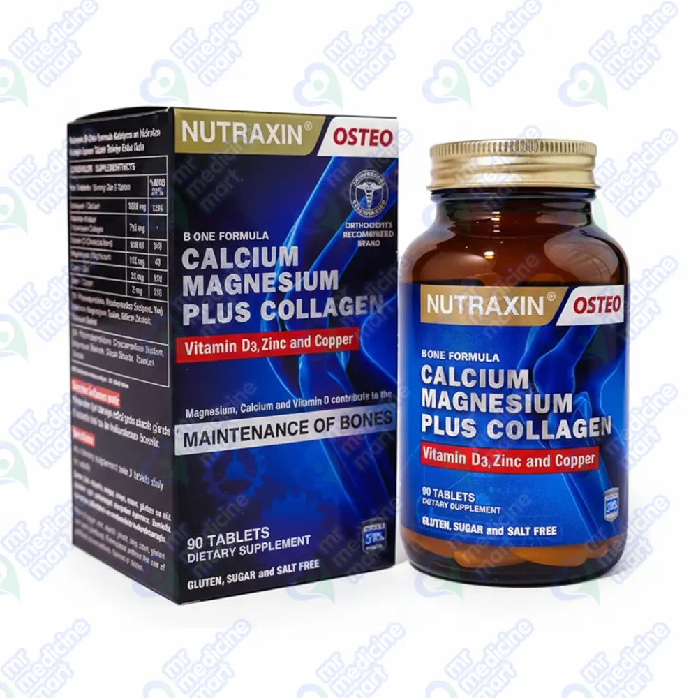 Nutraxin Calcium Magnesium Plus Collagen Tablet 90's | Mr Medicine Mart